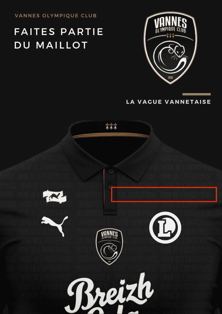Des sponsors incrustés dans les prochains maillots du Vannes OC