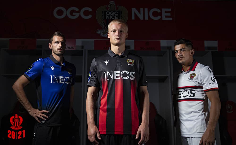 L'OGC Nice et Macron présentent les maillots 2020-2021 - footpack.