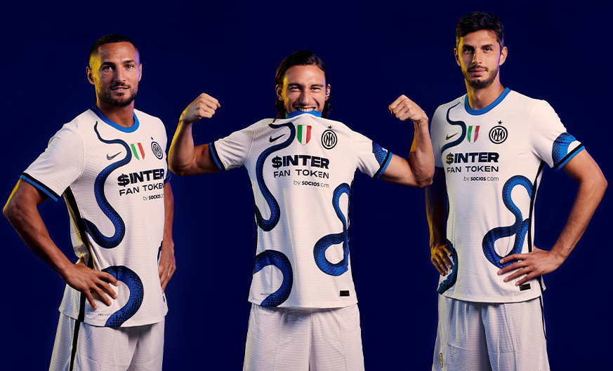 Un serpent sur le nouveau maillot extérieur de l'Inter Milan