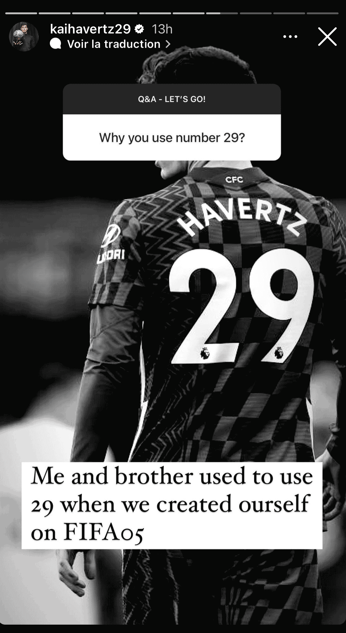 Kai Havertz explique qu'il a pris le numéro 29 à cause du jeu FIFA