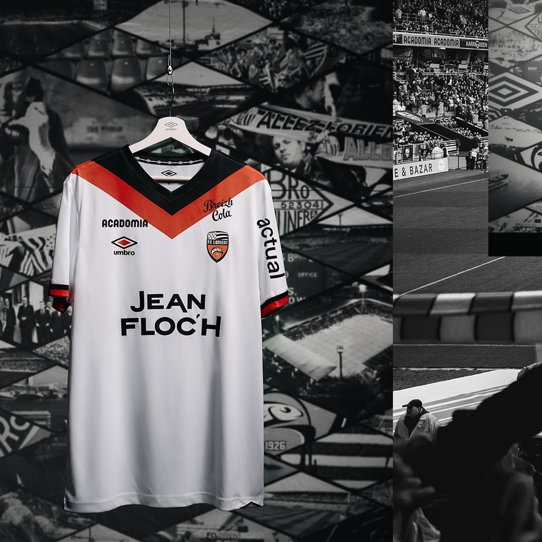 Le maillot extérieur de Lorient inspiré du logo Umbro